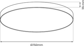 Stropní LED svítidlo Siena, 1x LED 80w, 3000-6000k, 3CCT, b, s ovladačem