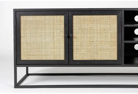 Černý ratanový TV stolek 38x55 cm Guuji – White Label