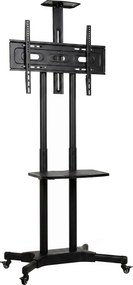 HOMCOM TV stojan na kolečkách pro TV 32-75 palců, výškově nastavitelný TV stojan s 2 policemi, kovový, max. VESA 400x600 mm