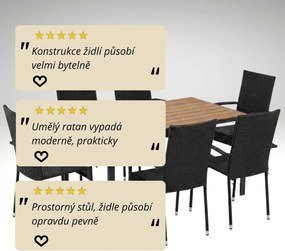 Vikio Zahradní ratanový set 140x80 pro 6 osob DT276-P2 přírodní