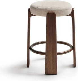 Béžová/v tmavě přírodní barvě barová stolička z jasanového dřeva (výška sedáku 65 cm) Granite – Kave Home