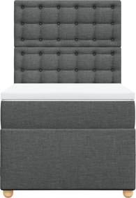 Box spring postel s matrací tmavě šedá 90x200 cm textil 3293478