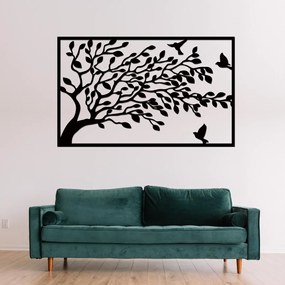 dřevo života Dřevěný strom na zeď VÍTR Rozměry (cm): 100x60, Barevný vzor: Černá