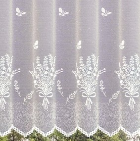 Forbyt žakárová vitrážová záclona VIOLA, levandule, bílá výška 50cm (v metráži)