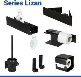 Silikonový WC kartáč, nástěnný LIZAN, WENKO, černý
