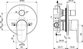 Ideal Standard Cerafine O - Baterie pod omítku pro 2 spotřebiče | čern