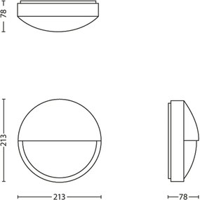 LED Venkovní nástěnné svítidlo Philips Capricorn 16455/93/16 antracitové 2700K