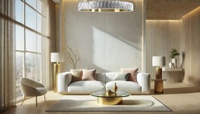 Toolight Toolight, LED křišťálové závěsné svítidlo 60cm, APP1506-C, zlatá matná, OSW-06790