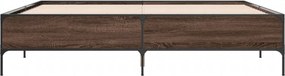 Rám postele hnědý dub 200 x 200 cm kompozitní dřevo a kov 3279781