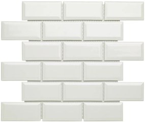FIN Keramická mozaika bílá Mozaika Metro Bílá Lesk 4,5x9,5 (29,1x29,6) cm - PAME100