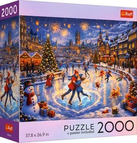 TREFL Puzzle USA Collection: Sváteční bruslení / 2000 dílků / 96 x 68