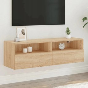 Nástěnné Tv Skříňky 2 Ks Bílé 60 X 30 X 30 Cm Kompozitní Dřevo dub sonoma