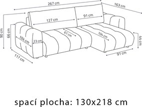 Sedací souprava JOHI | 267x163 cm | rozkládací + úložný prostor | VÝBĚR TKANIN