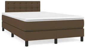 Box spring postel s matrací a LED tmavě hnědá 120x190 cm textil 3270070