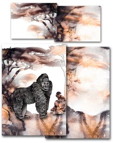 Povlečení Veba GEON tisk Africké léto gorila Velikost: 140x200 cm + 70x90 cm