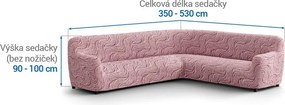Bielastické potahy BRILLANTE bordó rohová sedačka (š. 350 - 530 cm)