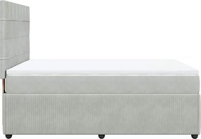 Box spring postel s matrací světle šedá 140x200 cm samet 3292358