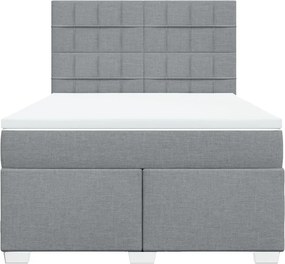 Box spring postel s matrací světle šedá 140 x 190 cm textil 3292783