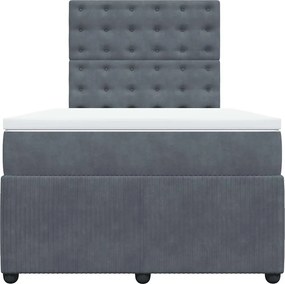 Box spring postel s matrací tmavě šedá 120 x 200 cm samet 3294623