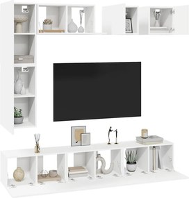 8dílný set TV skříněk bílý kompozitní dřevo 3078704