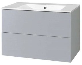 Mereo, Aira, koupelnová skříňka s keramickým umyvadlem 81 cm, šedá CN731