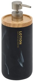 Dávkovač mýdla Lotion, černá/s dřevěnými prvky, 842 ml
