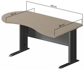 Rohový stůl Manager, pravý 140 x 80 cm