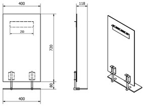 Sapho, WEGA zrcadlo 400x800mm, s policí, 60092-4