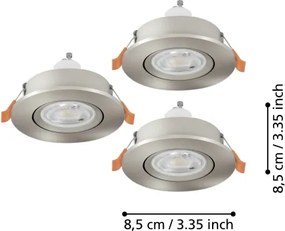 Eglo 902253 -SADA 3xLED Kou. podh. svítidlo BARRANCO 1xGU10/4,5W/230V IP44 chrom
