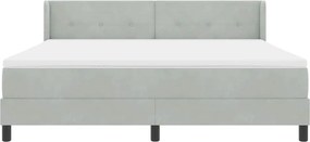 Postel s boxspringem s čelo Světle šedá 200 x 180 cm samet 3341480