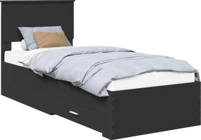 Rám postele Černá a stříbrná 75 x 190 cm Kompozitní dřevo 3410959