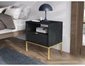 Noční stolek Mijano Gold MS54, Barva: černá