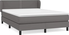 Box spring postel s matrací šedá 140x200 cm umělá kůže 3127257