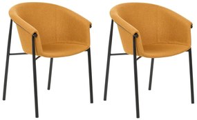 Sada 2 látkových jídelních židlí oranžové AMES Beliani