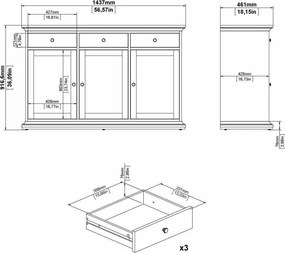 Falco Komoda PROVENCE 824, bílá