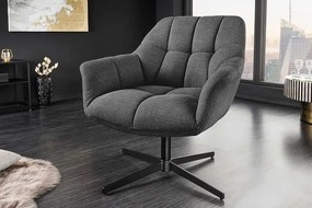 Designové křeslo do obýváku Papillon antracit plochá tkanina