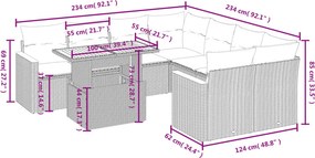 9dílná zahradní sedací souprava s poduškami černá polyratan 3273002