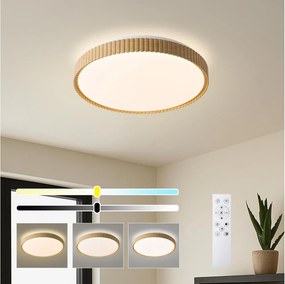 Brilagi-LED Stm. strop. sv. CORVO LED/72W/230V 3000-6000K dek. dřeva pr.50 cm+DO