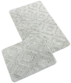 Bellatex Sada Koupelnových předložka bez výkroje BANYSILVER světle šedá, 60 x 100, 60 x 50 cm