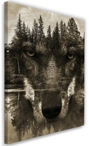 Gario Obraz na plátně Černý vlk abstraktní, sépie Rozměry: 40 x 60 cm