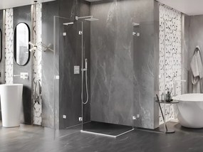 Mexen Lunar, L Duo výklopný sprchový kout 100 x 80 cm, 8mm čiré sklo, bílý profil, 834L-100L-080P-20-00