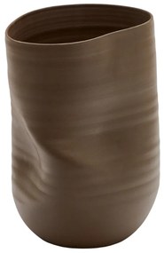 OnaDnes -20% Hnědá keramická váza Kave Home Macarelleta 32 cm