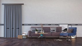 Samolepící bordura na zeď Šedý Pásek | 5 m x 13.8 cm | DWB8247