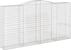 Klenuté gabionové koše 4 ks 400x50x200/220cm pozinkované železo 3147063