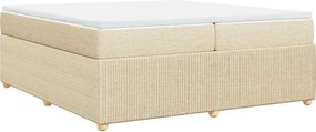 Box spring postel s matrací krémová 200x200 cm textil 3285600