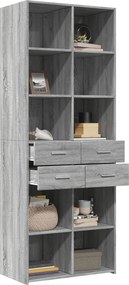 Skříň highboard šedá sonoma 70 x 42,5 x 185 cm kompozitní dřevo 3281467