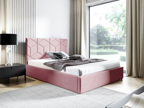 Eka Čalouněná postel BOX 90x200 cm Barva látky Trinity: (2323) Tmavá růžová, Úložný prostor: Bez úložného prostoru