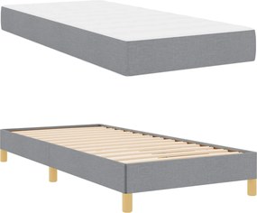 Postel s boxspringem s matrací Světle šedá 90 x 200 cm textil 3398535