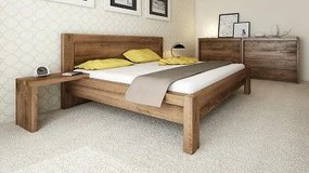 Postel Postelia CAPRI, 160x200 cm, dub - dřevěná postel z masivu o šíři 12x8 cm