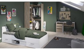 Idea IDEA Multifunkční postel 90x200 MICHIGAN perleťově bílá